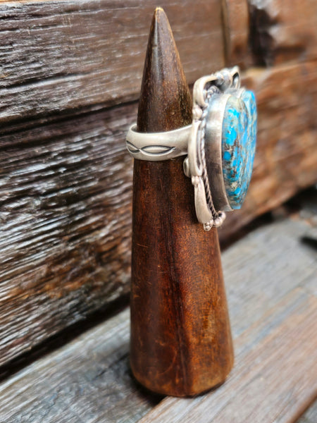 Ronald Tom Adjustable Turquoise Heart Ring – Santa Fe Silver Art