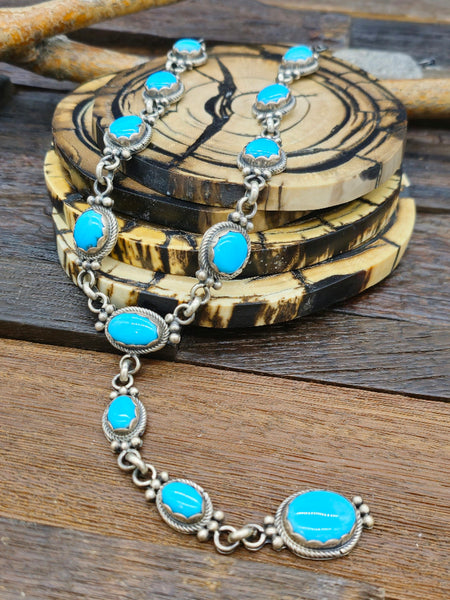 Bea Tom High Grade Kingman Lariat 25 in. – Santa Fe Silver Art