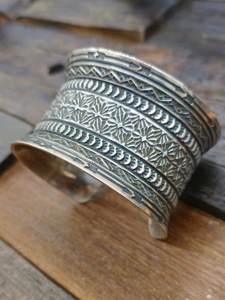Stamped Sterling Silver Flared Cuff by Sunshine Reeves - 7 in. – Santa ...