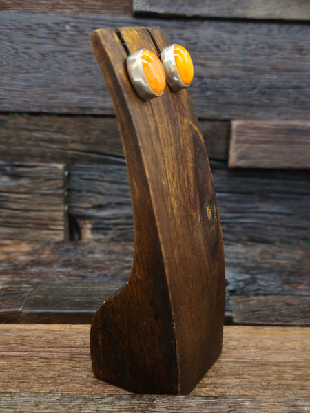 Oval Orange Spiny Oyster Post Earrings by Prescilla Smith – Santa Fe ...